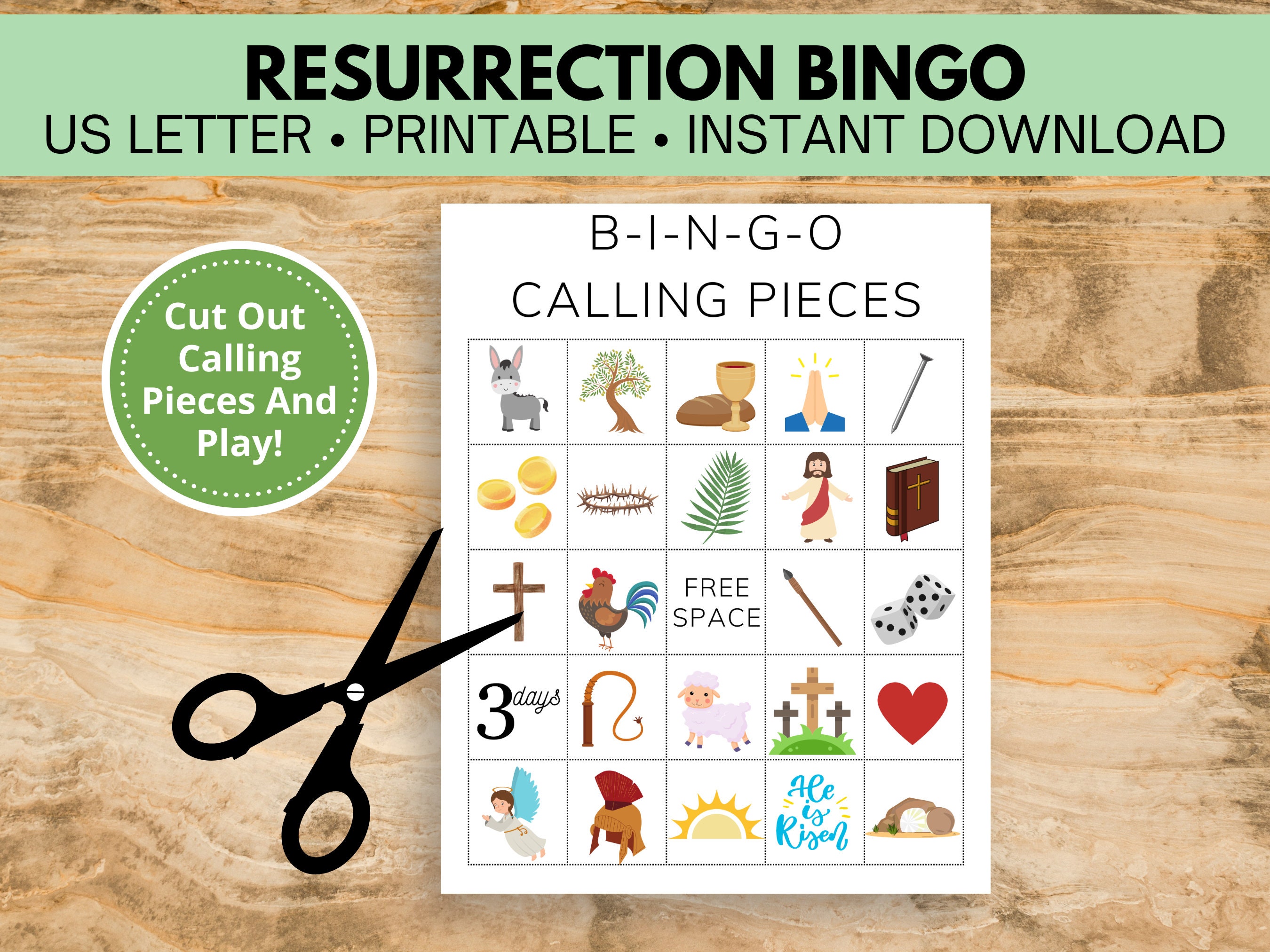Resurrection BINGO, Easter Activity for Kids, Printable Easter Bingo ...