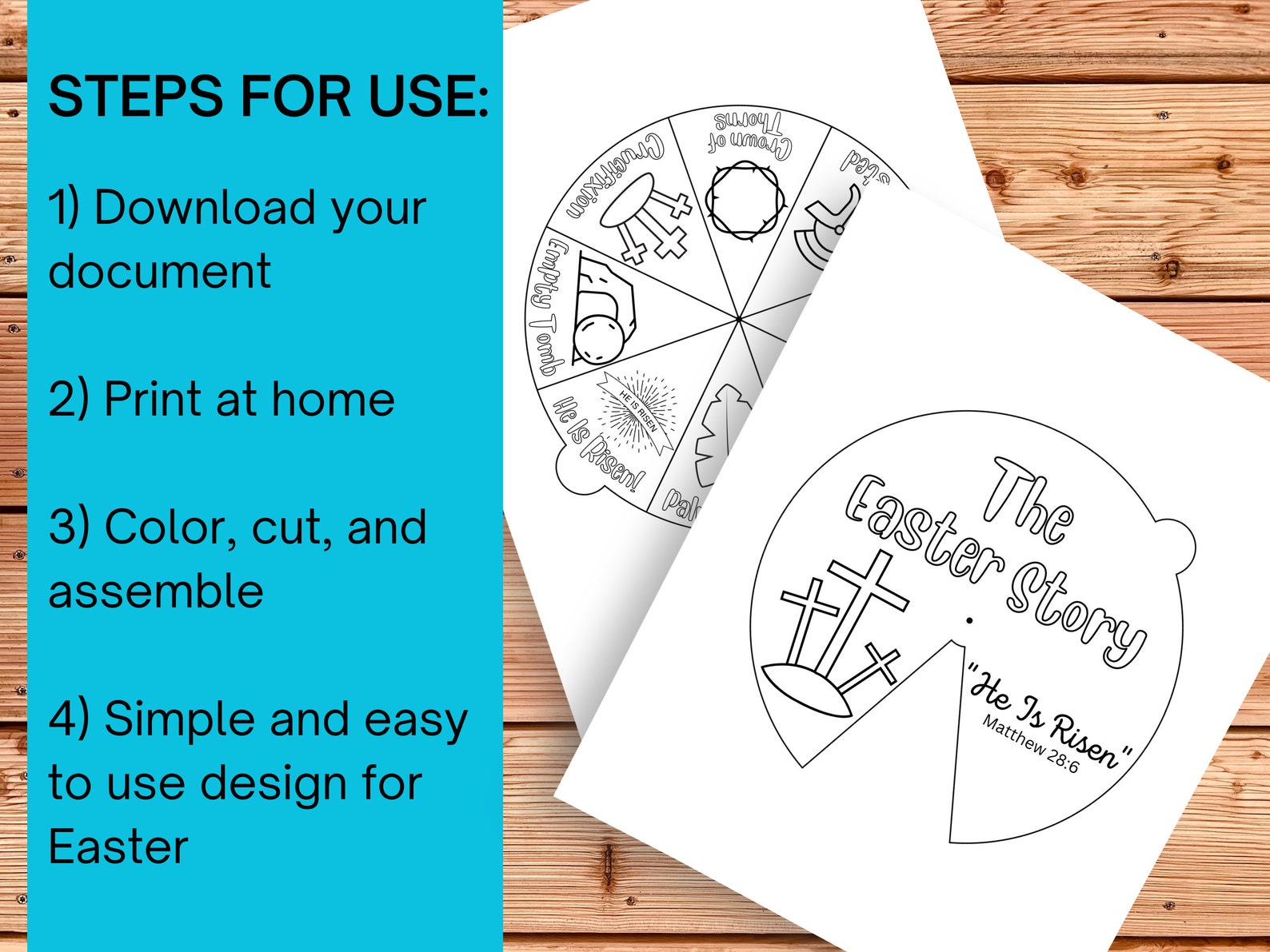 Easter Story Spinner, Easter Story Wheel, Easter Activity for Kids ...