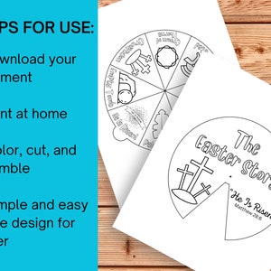 Easter Story Spinner, Easter Story Wheel, Easter Activity for Kids ...