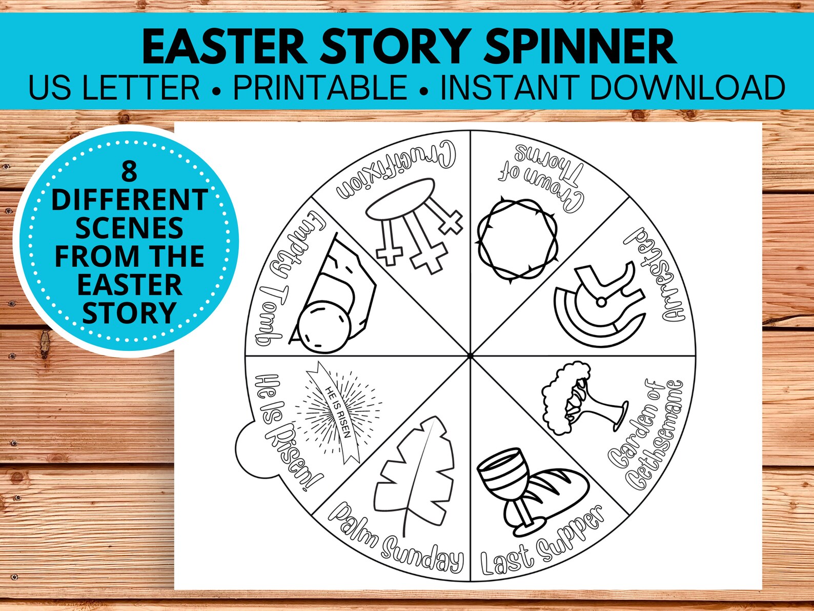 Easter Story Spinner, Easter Story Wheel, Easter Activity for Kids ...