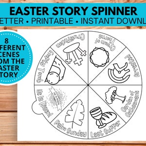 Easter Story Spinner, Easter Story Wheel, Easter Activity for Kids ...