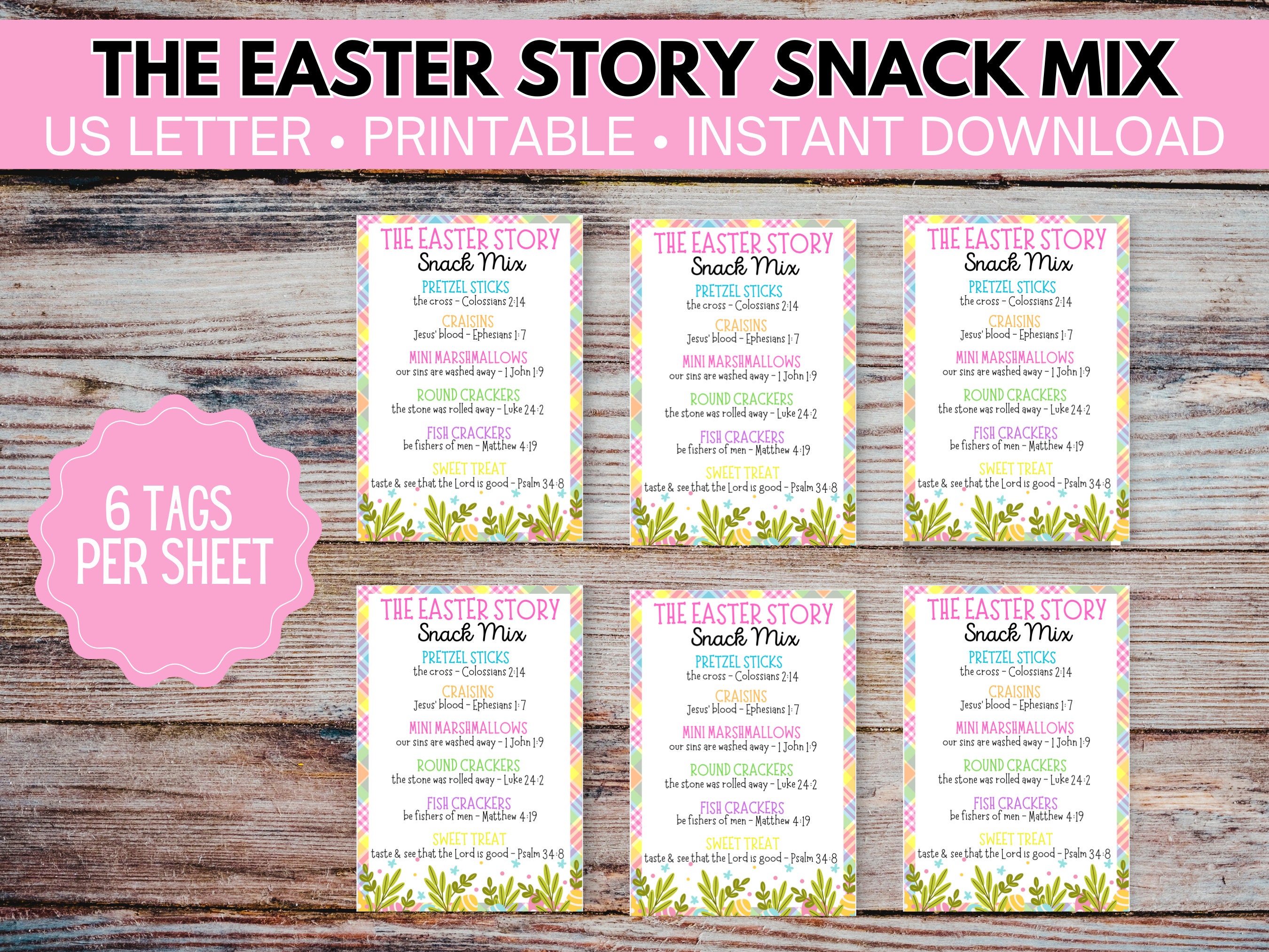 Easter Story Snack Mix Activity Easter Gift Tag Easter - Etsy