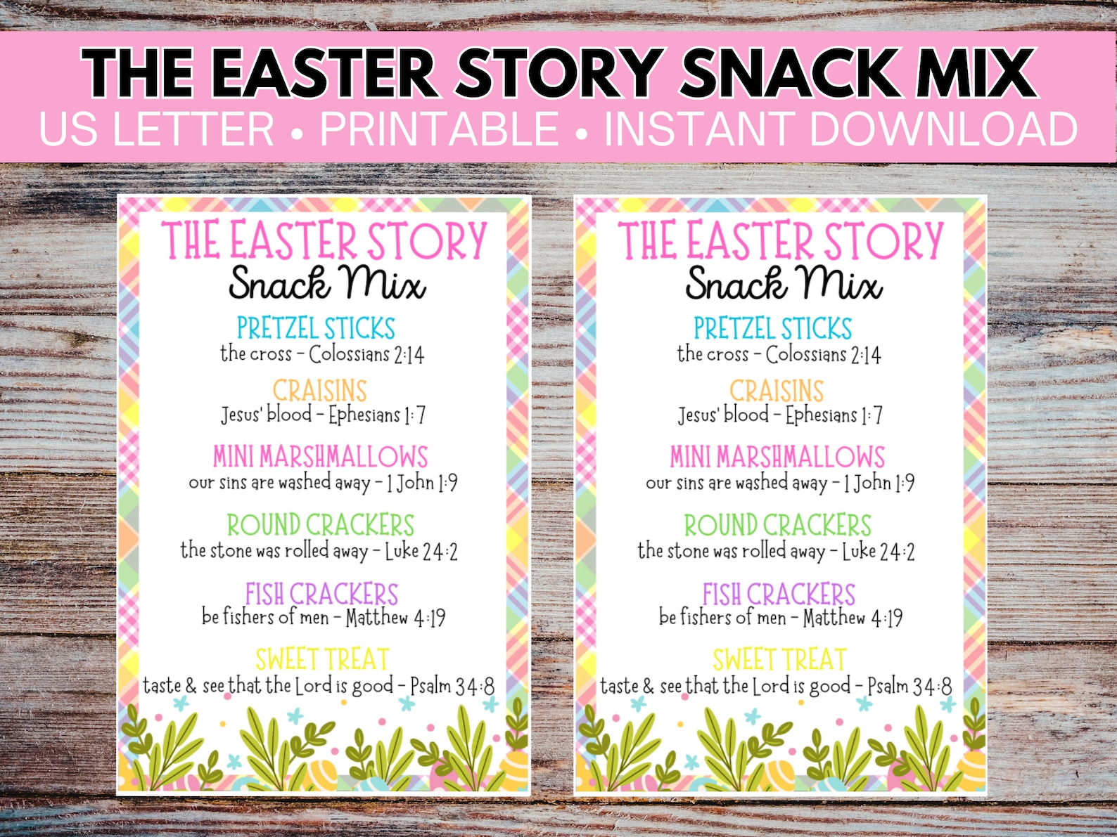 Easter Story Snack Mix Activity, Easter Gift Tag, Easter Treats, Sunday ...