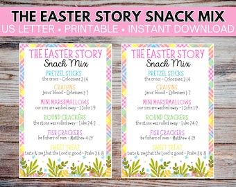 Easter Story Snack Mix Printable, Easter Story Snack Treat Gift Tag ...