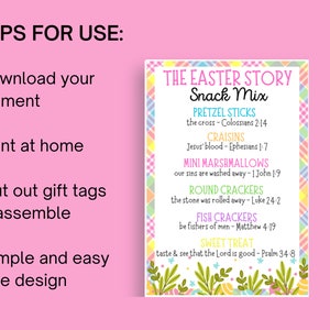 Easter Story Snack Mix Activity, Easter Gift Tag, Easter Treats, Sunday ...