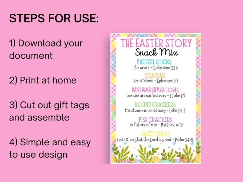 Easter Story Snack Mix Activity, Easter Gift Tag, Easter Treats, Sunday ...