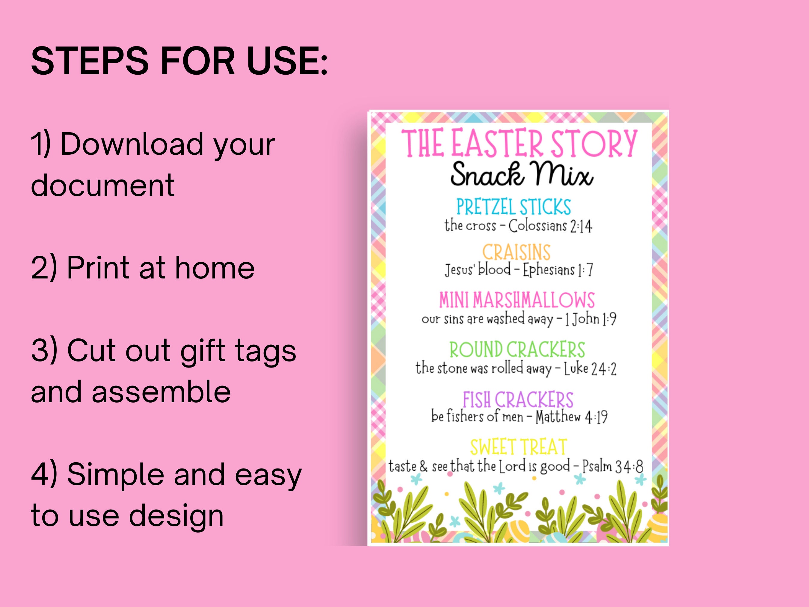 Easter Story Snack Mix Activity Easter Gift Tag Easter - Etsy