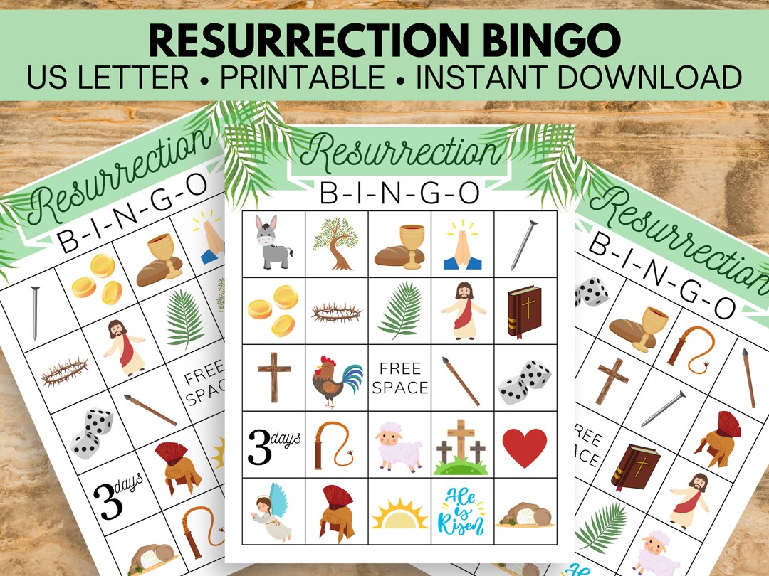 Resurrection BINGO, Easter Activity for Kids, Printable Easter Bingo ...