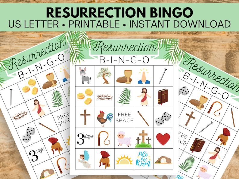Resurrection BINGO, Easter Activity for Kids, Printable Easter Bingo ...