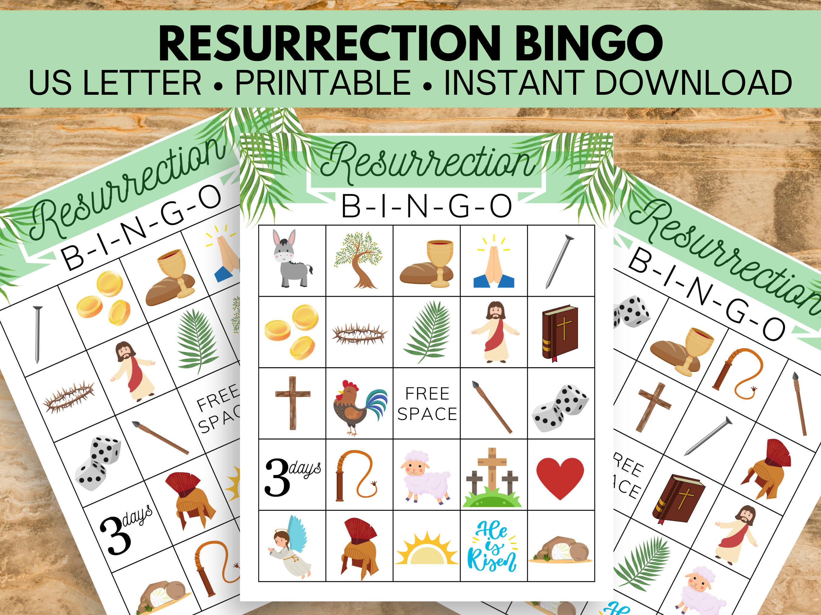 Resurrection BINGO, Easter Activity for Kids, Printable Easter Bingo ...