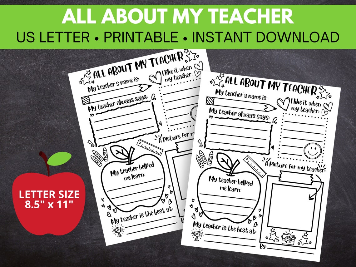 All About My Teacher, Teacher Appreciation Week, End of the Year ...