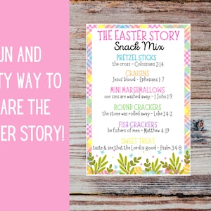 Easter Story Snack Mix Activity, Easter Gift Tag, Easter Treats, Sunday ...