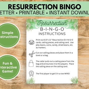 Resurrection BINGO, Easter Activity for Kids, Printable Easter Bingo ...