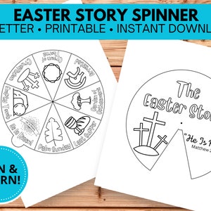 Easter Story Spinner, Easter Story Wheel, Easter Activity for Kids ...