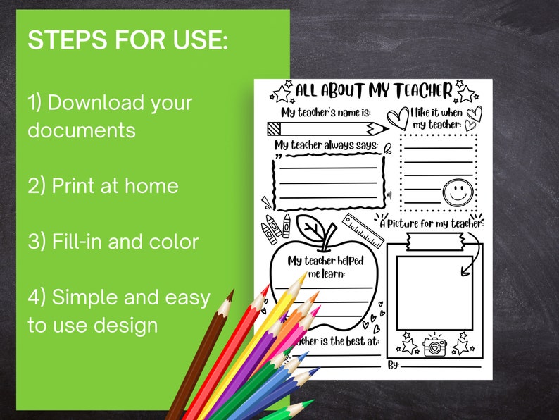 All About My Teacher, Teacher Appreciation Week, End of the Year ...