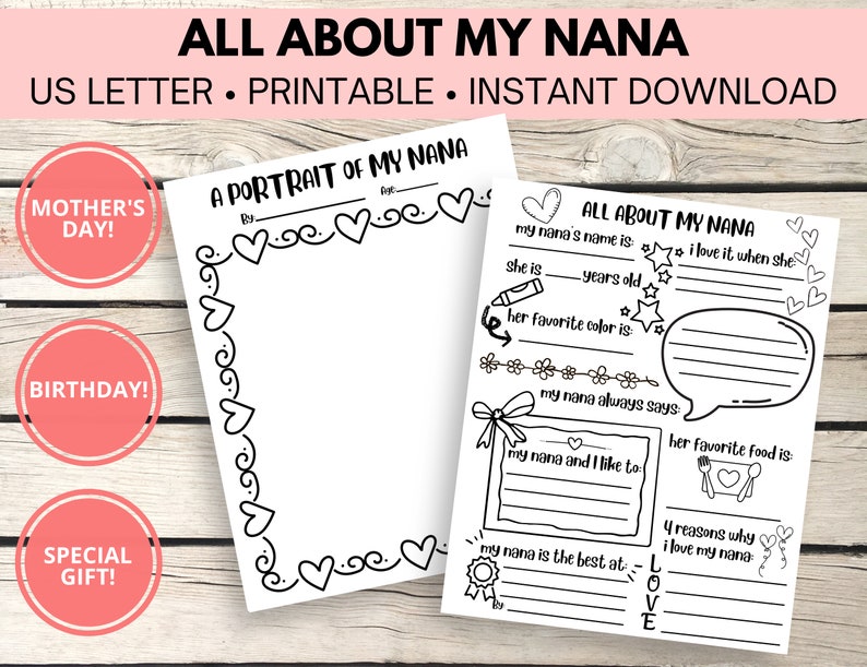 All About My Grandma Questionnaire All About My Nana - Etsy