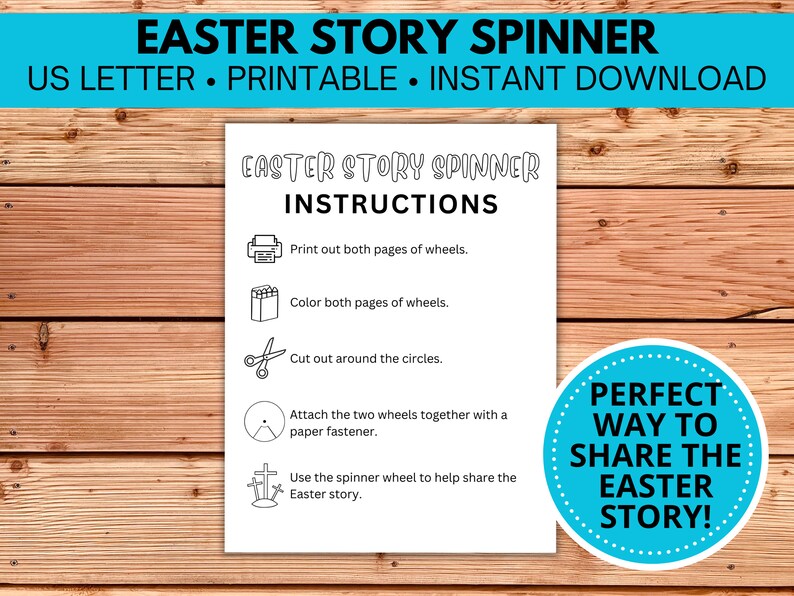 Easter Story Spinner Easter Story Wheel Easter Activity for - Etsy ...