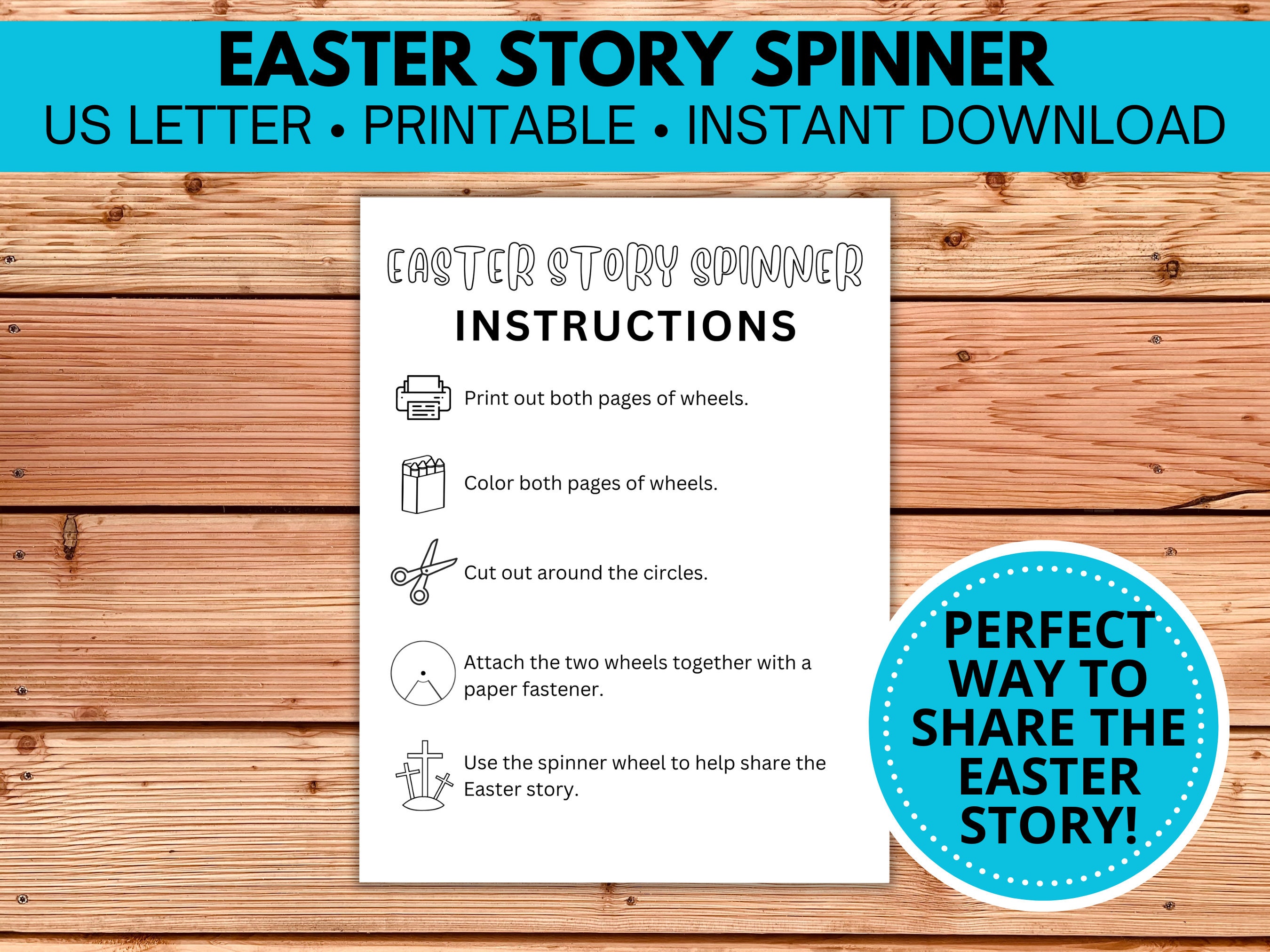 Easter Story Spinner, Easter Story Wheel, Easter Activity for Kids ...