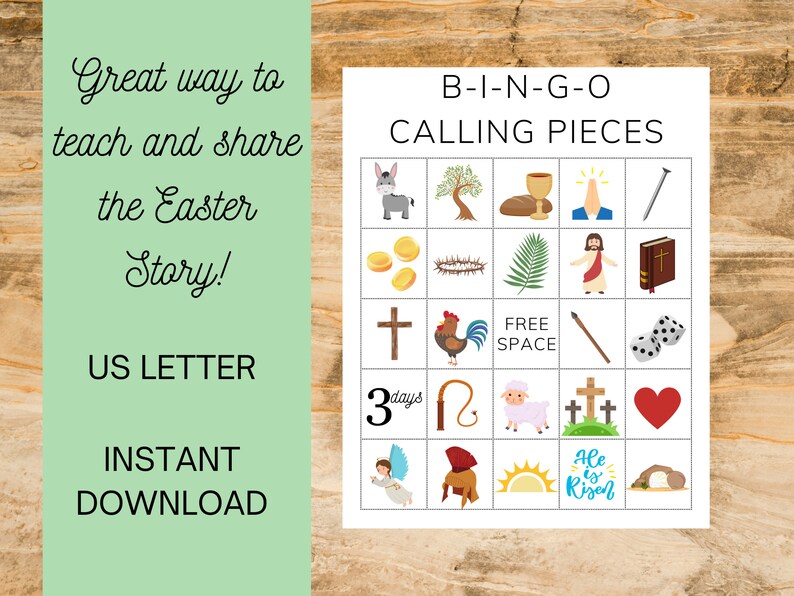 Resurrection BINGO, Easter Activity for Kids, Printable Easter Bingo ...