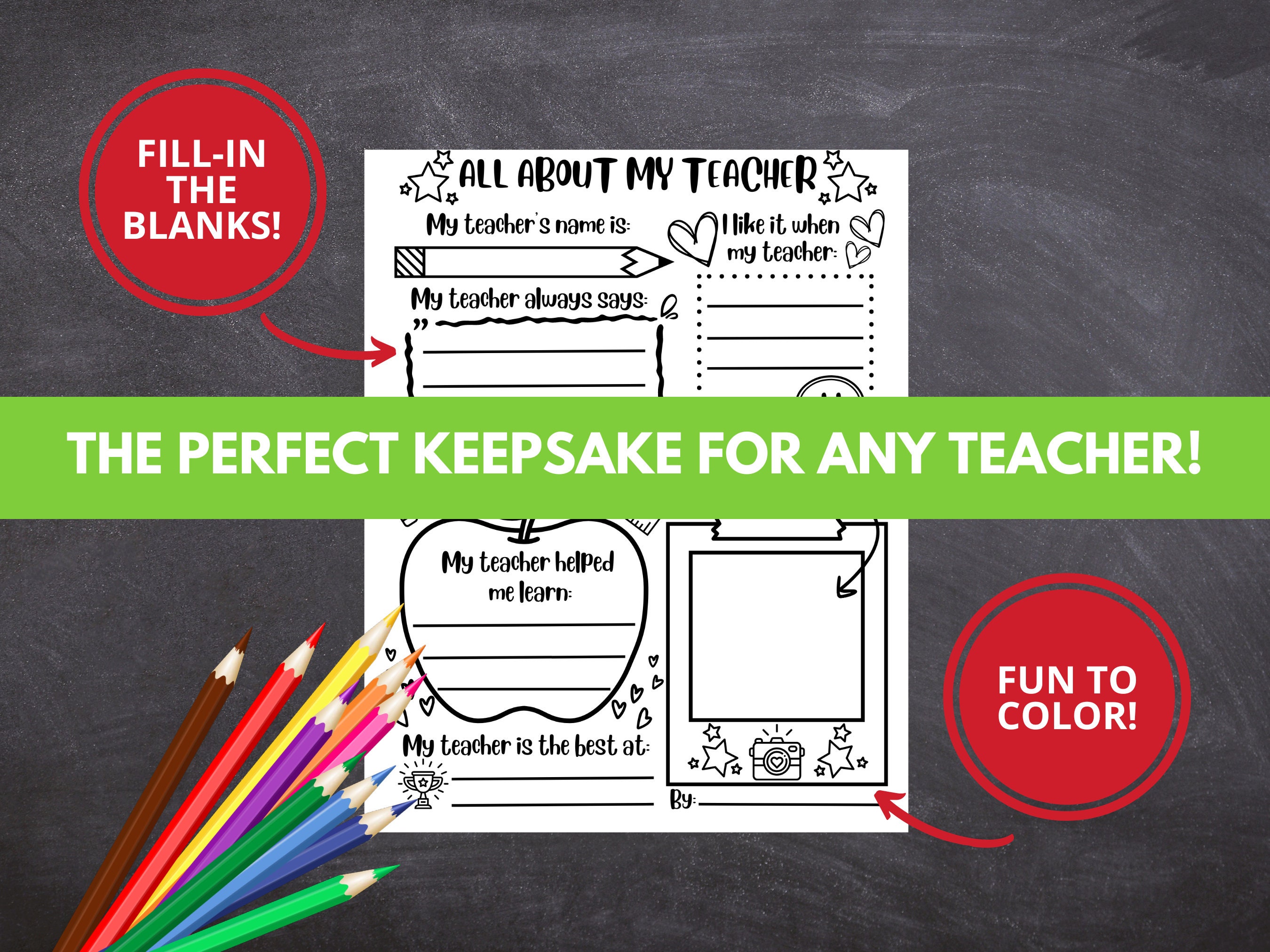 All About My Teacher, Teacher Appreciation Week, End of the Year ...