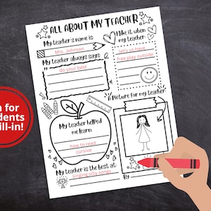 All About My Teacher, Teacher Appreciation Week, End of the Year ...