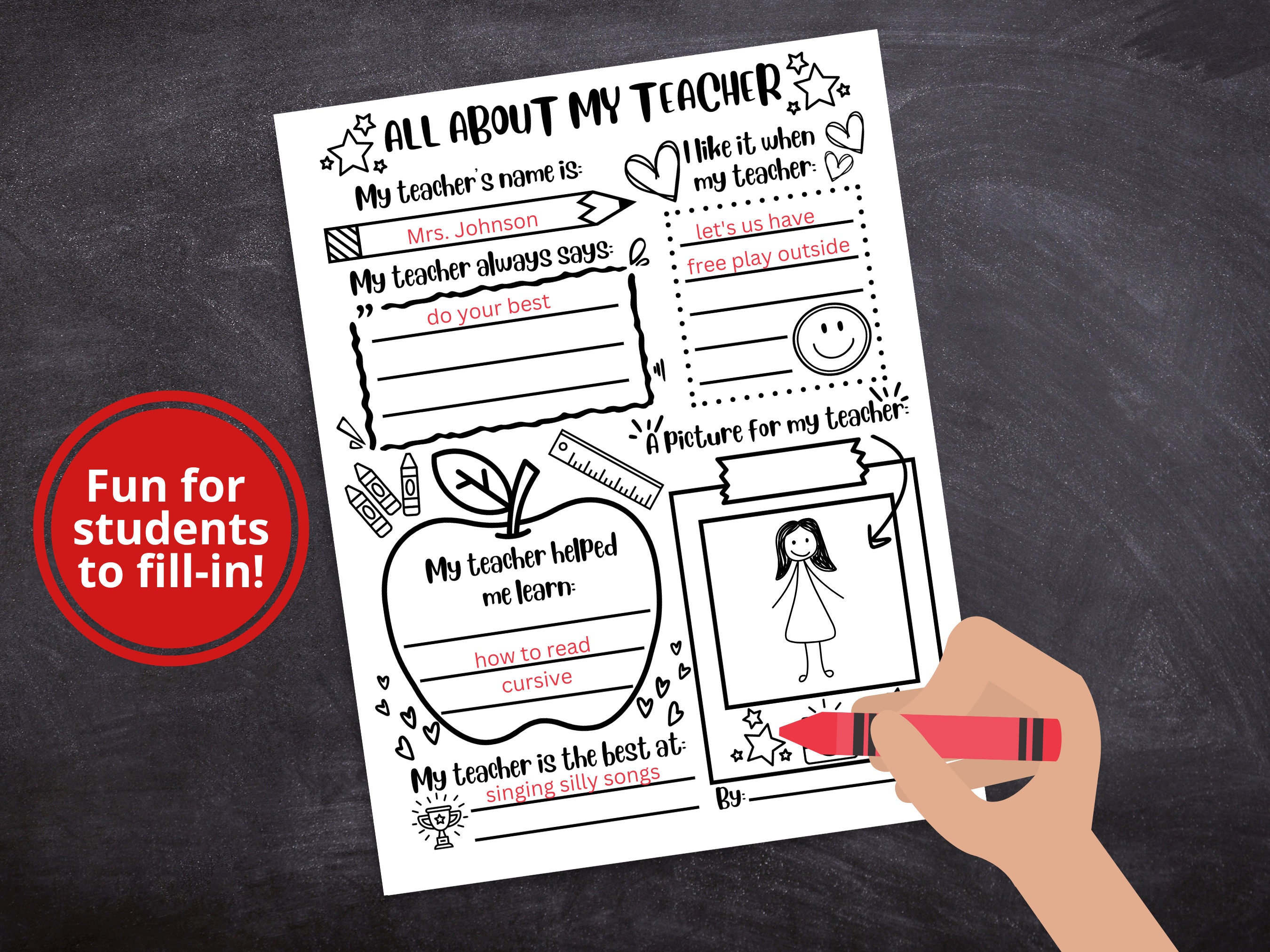 All About My Teacher, Teacher Appreciation Week, End of the Year ...