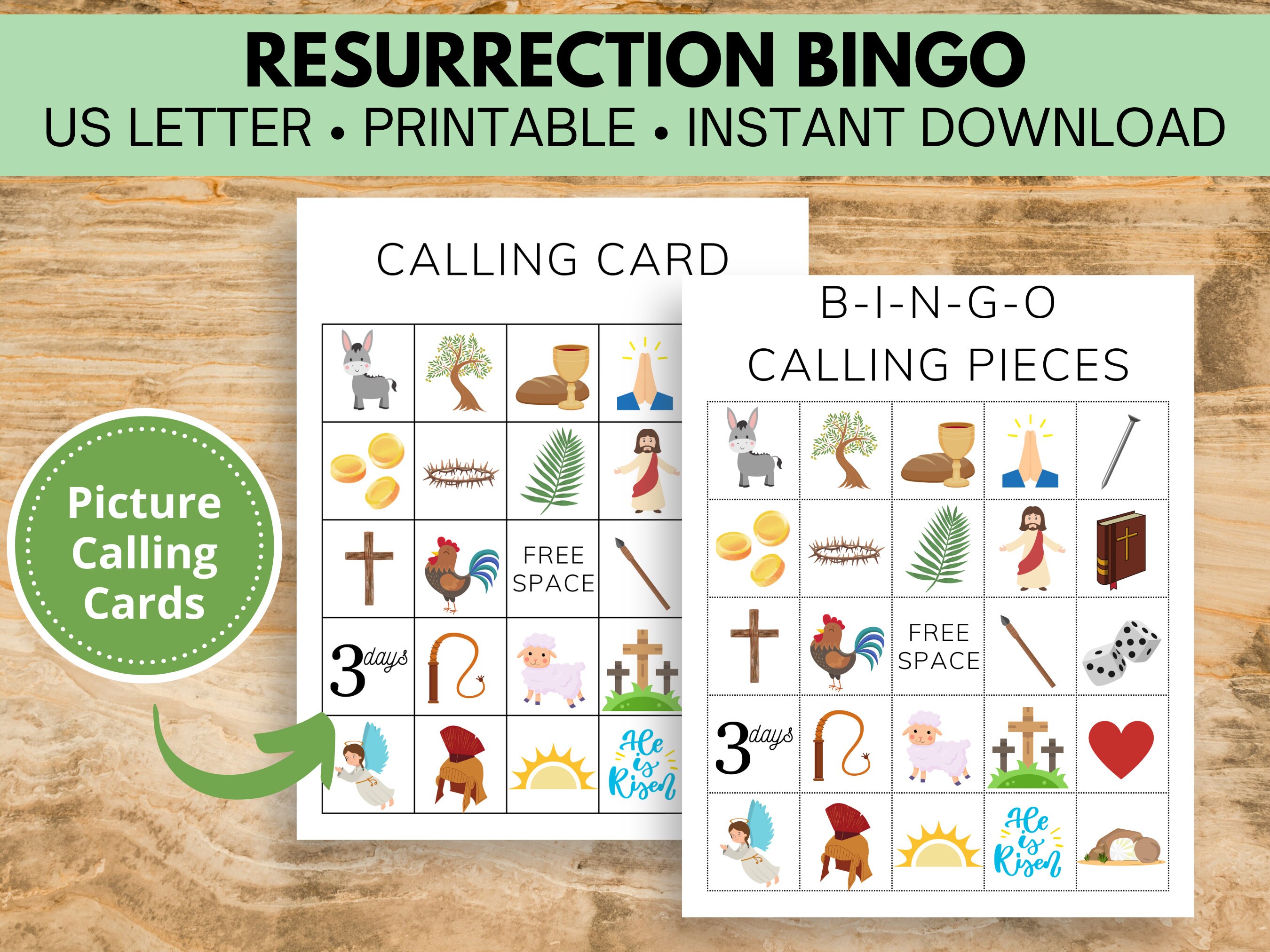 Resurrection BINGO, Easter Activity for Kids, Printable Easter Bingo ...