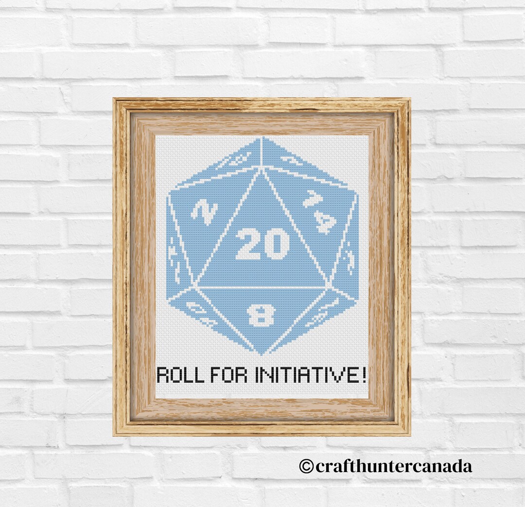 Customizable Solid Colour D20 Cross Stitch Pattern - Etsy