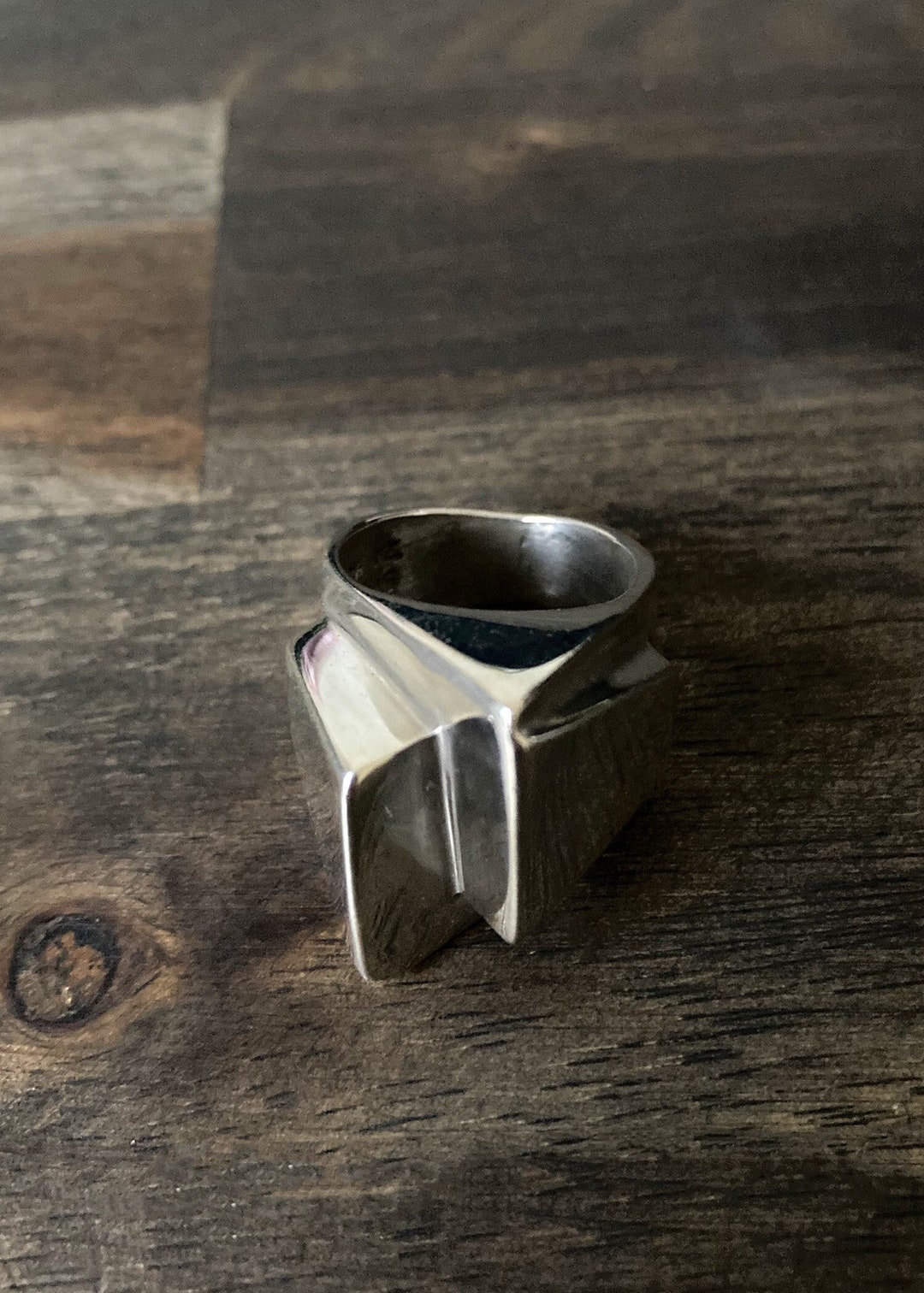 Vintage Taxco 925 Sterling Silver Ring 1970's Geometric Abstract ...