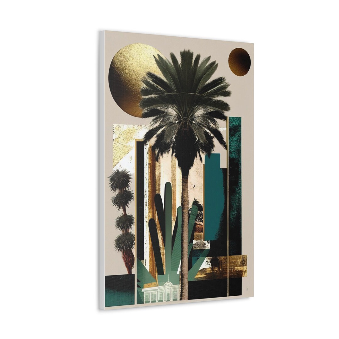 Palm Tree Collage Art Print: Modern Home Decor Canvas - Etsy