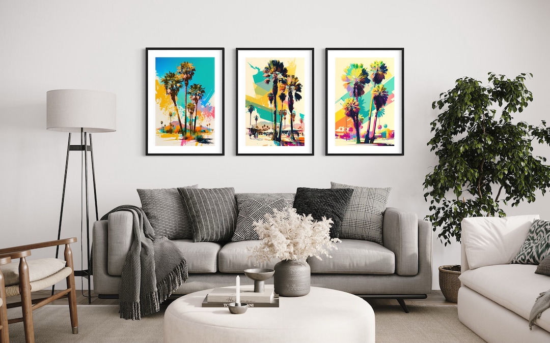 Colorful Palm Trees in Coachella, Prints, Gift Idea, Wall Decoration ...