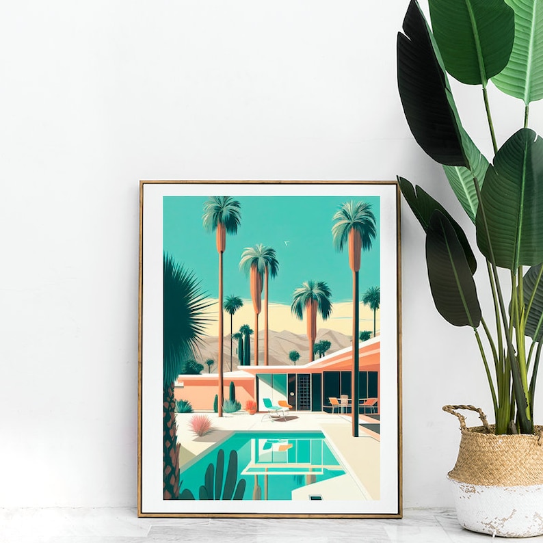 Iconic Palm Springs Home 1, Prints, Gift Idea, Wall Decoration, Modern ...