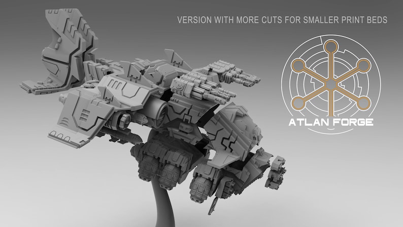 Thunderblaze Gunship | Atlan Forge | 1x 32mm Scale 3D ABS Resin Print ...