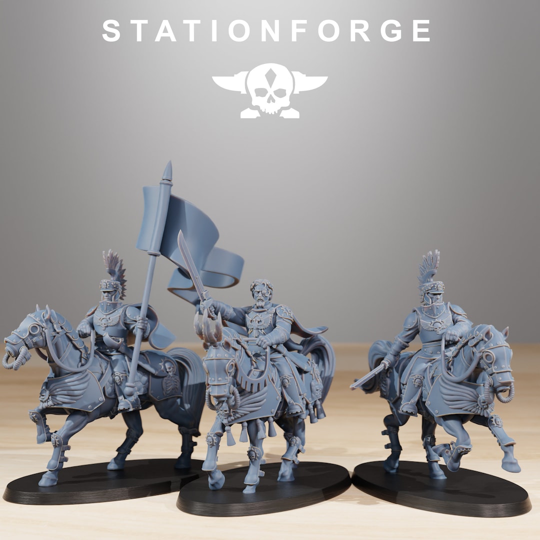 National Guard | Cavalry Commanders | Stationforge | 3x 28mm Scale ...