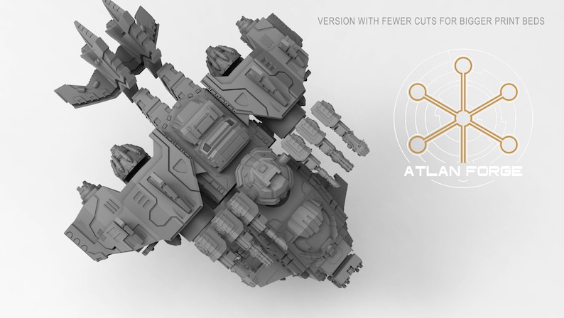 Thunderblaze Gunship | Atlan Forge | 1x 32mm Scale 3D ABS Resin Print ...