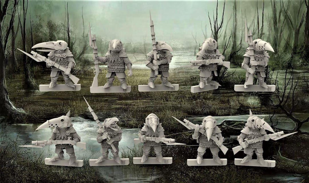 Natchdreck Musketeers | Bigmrtong | 10x 28mm Scale 3D Resin Print Minis ...