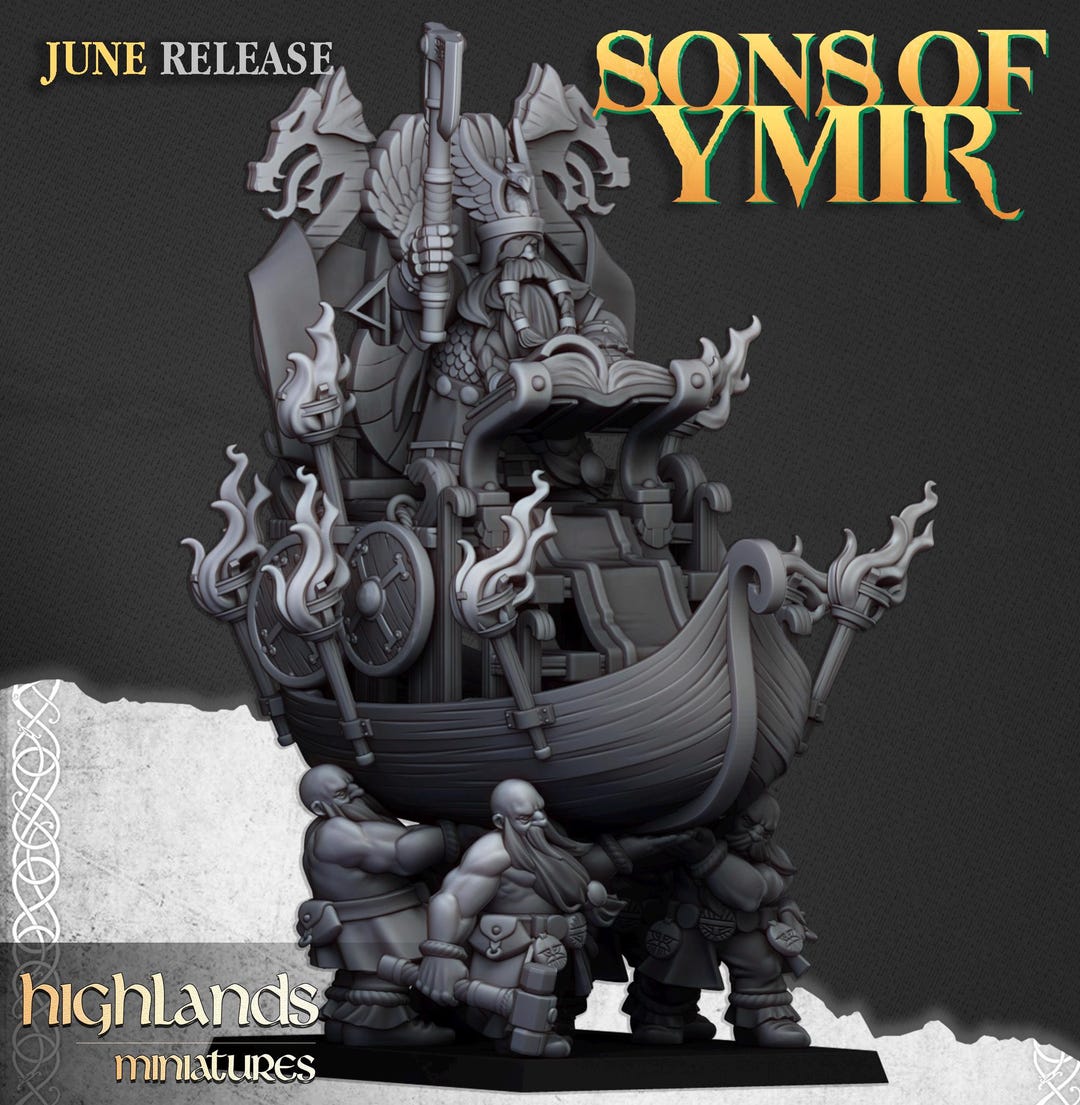 Sons of Ymir - Dwarf King on Throne | Highland Miniatures | 6x ...