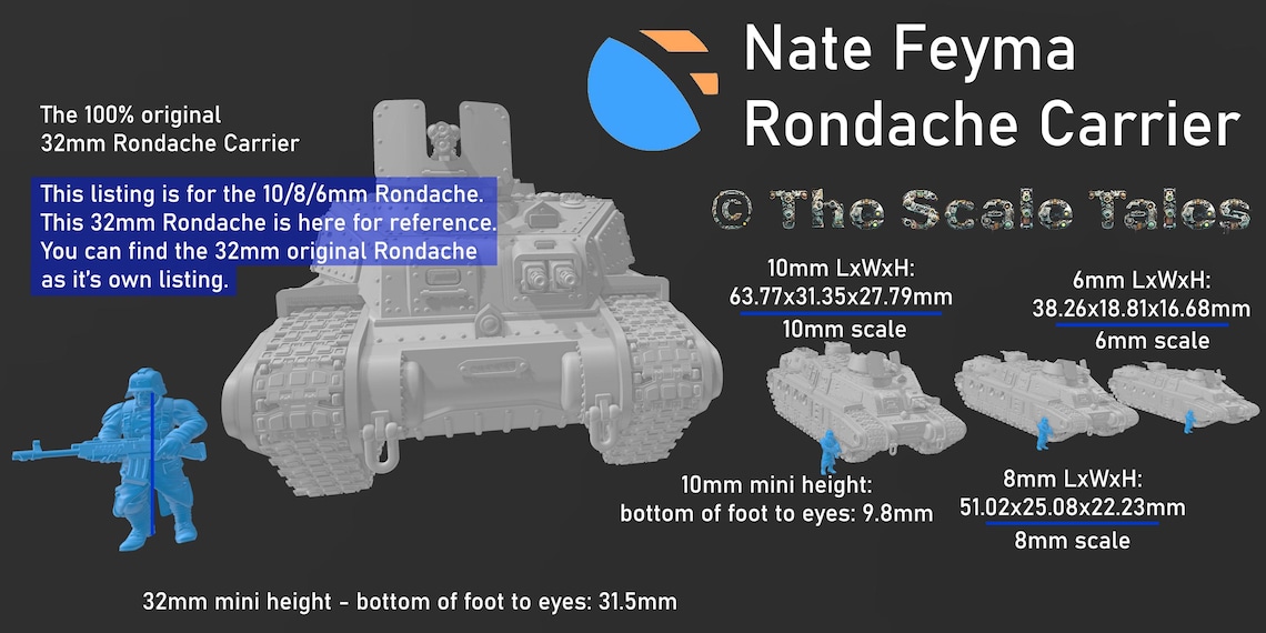 Rondache Heavy Armored Carrier - 10/8/6mm Scale | Nate Feyma | 3, 6 or ...