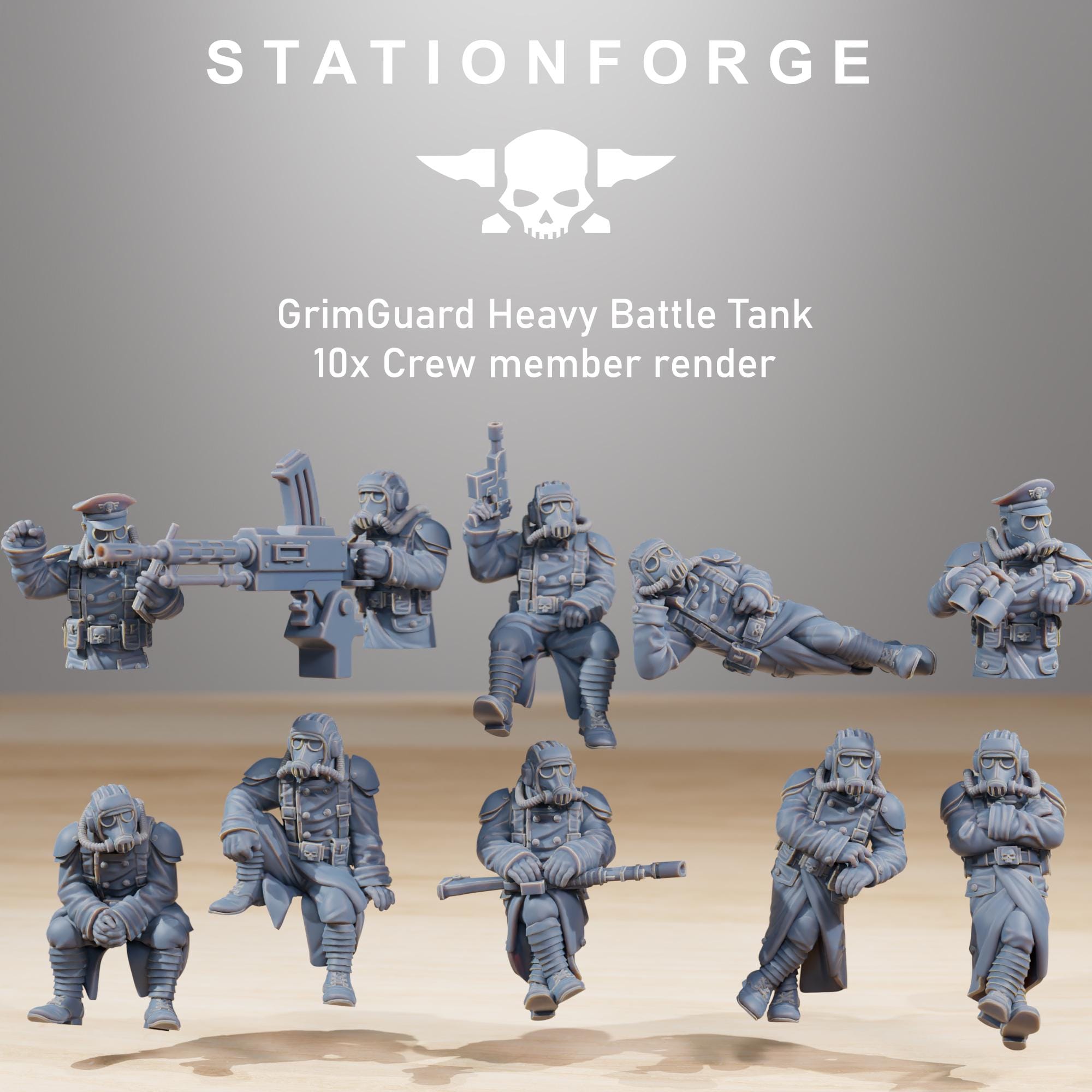 Grimguard Tank & Vehicle Crew Set | Stationforge | 32mm Scale Resin ...