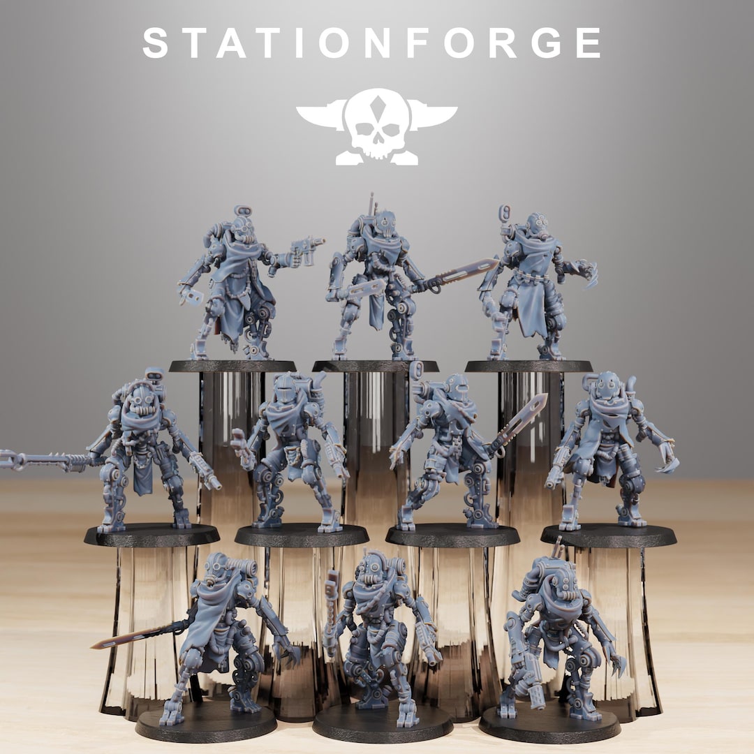 Scavenger Junkbots | Stationforge | 10x 32mm Scale Minis | 3D ABS Resin ...