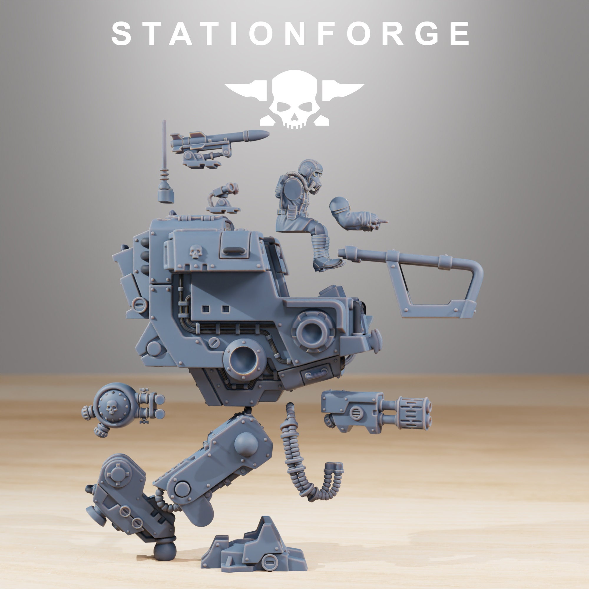 Grimguard Walker Mk1 | Stationforge | 1x 32mm Scale Walker, With Inside ...