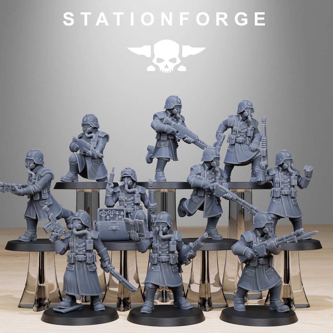 Grimguard Militants | Stationforge | 10x 32mm Scale 3D Resin Print ...