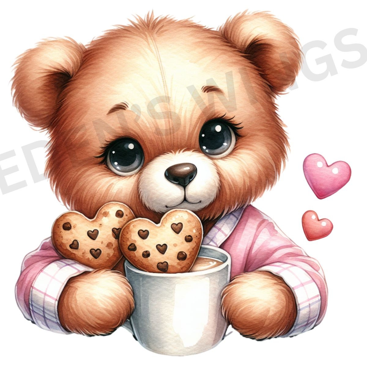 Happy Valentine's Day Bear Clipart, Teddy Bear Clipart, Hearts and ...