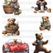 40 Water Color Teddy Bear Illustrations, Clip Art, Scrapbooking, Wall ...