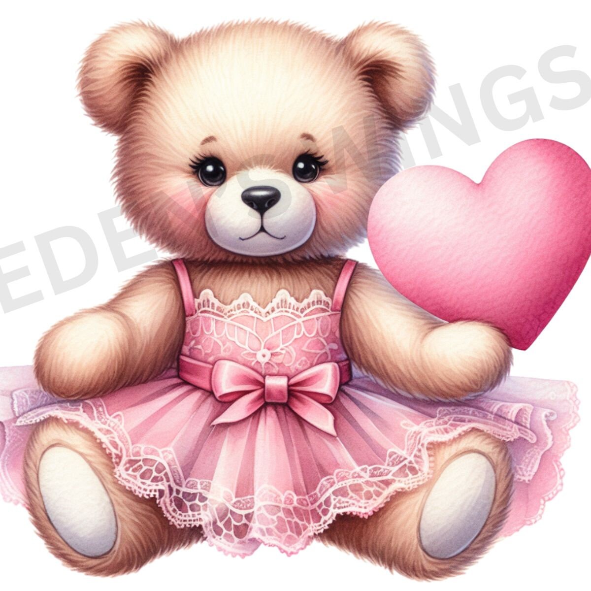 Happy Valentine's Day Bear Clipart, Teddy Bear Clipart, Hearts and ...