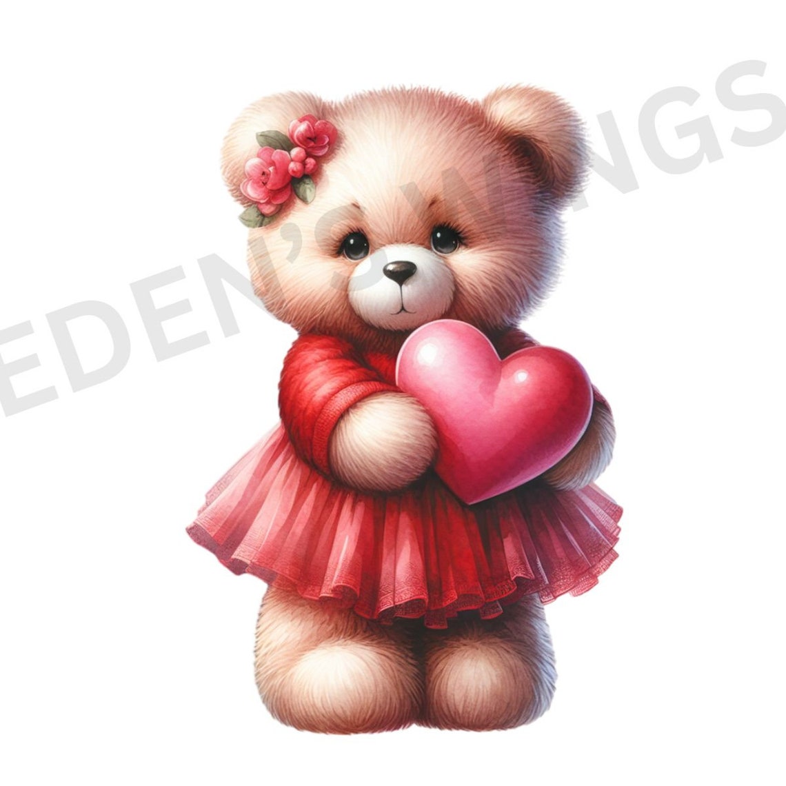 Happy Valentine's Day Bear Clipart, Teddy Bear Clipart, Hearts and ...