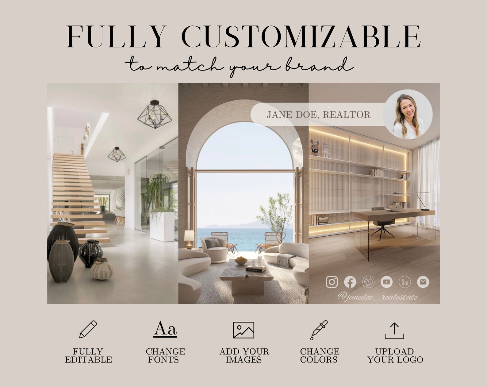 Real Estate Facebook Cover Banner | Minimal Aesthetic Canva Template ...