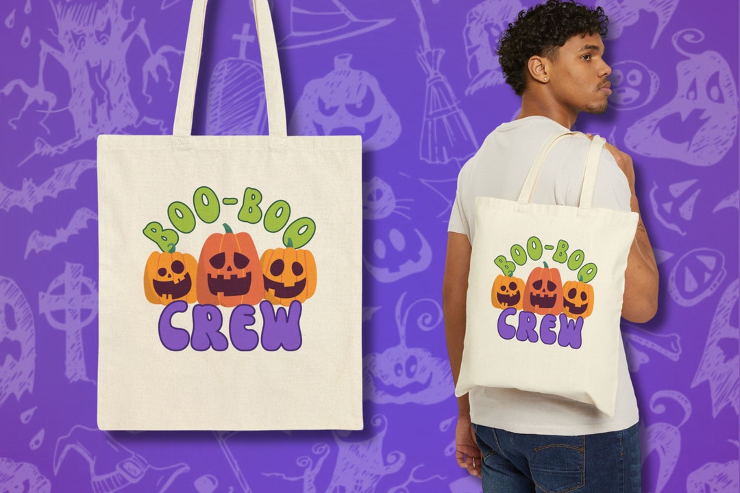 Gift for Nurse Boo-boo Crew Halloween Canvas Tote Retro Font Vintage ...