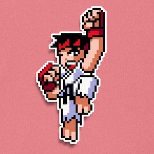 Ryu Premium Sticker - Street Fighter 6 Pixel Art Sticker - Etsy