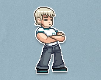 Wallace Wells Premium Sticker - Scott Pilgrim Pixel Art Sticker - Etsy